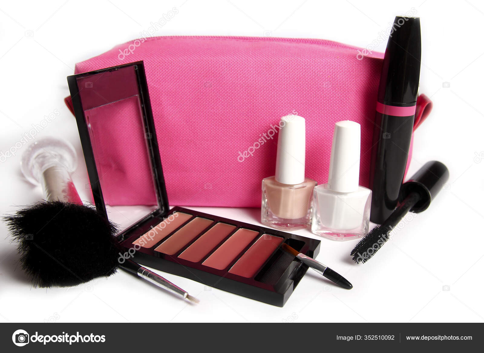 Nice Different Female Cosmetics White Background — Stock Photo ...