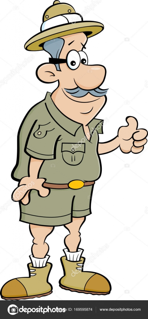 Explorador de dibujos animados dando pulgares hacia arriba . Vector de ...