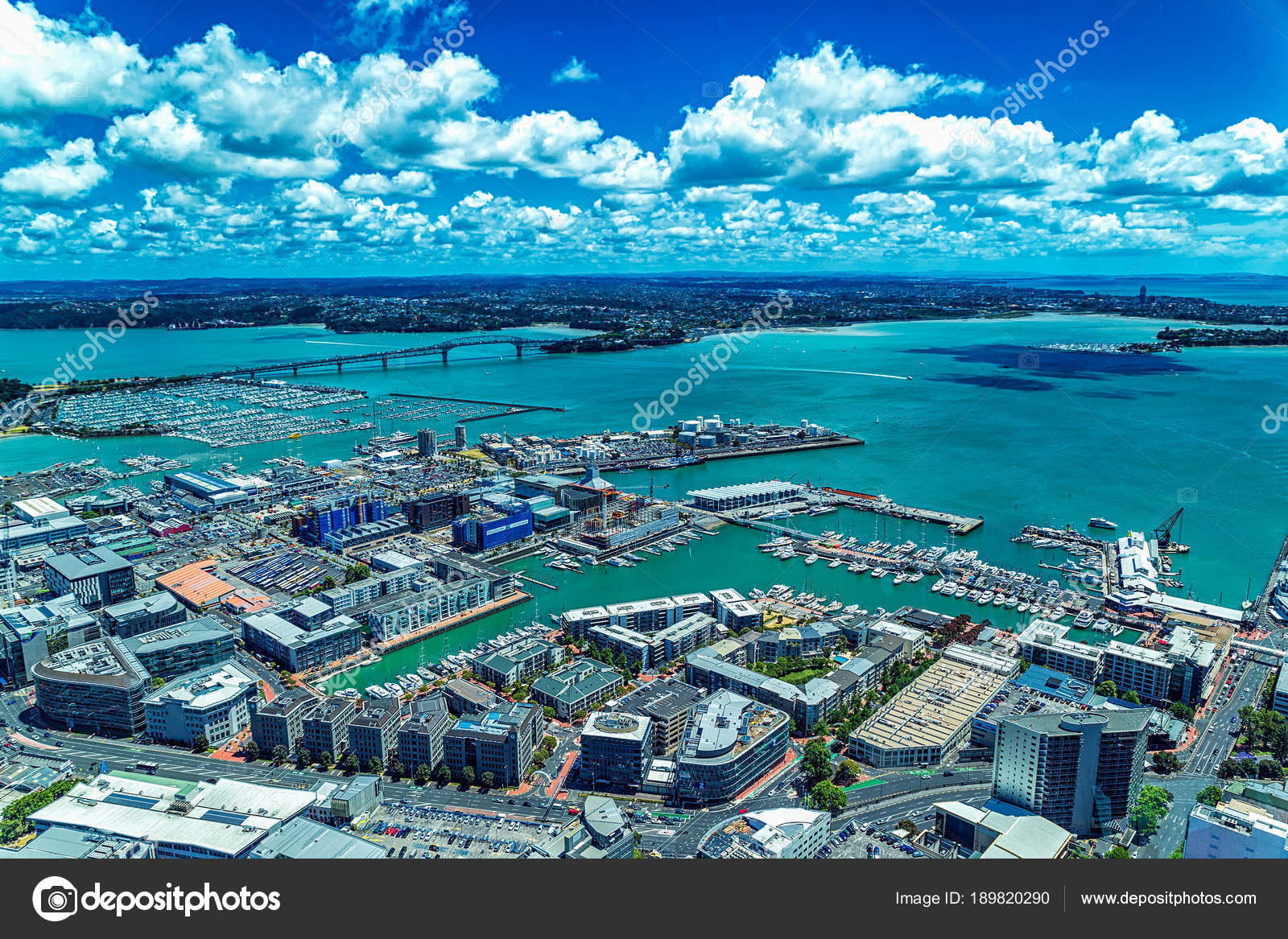 Auckland Bridge Harbour View Observation Deck Sunny Day Stock Photo by ©dv.sakharov 189820290