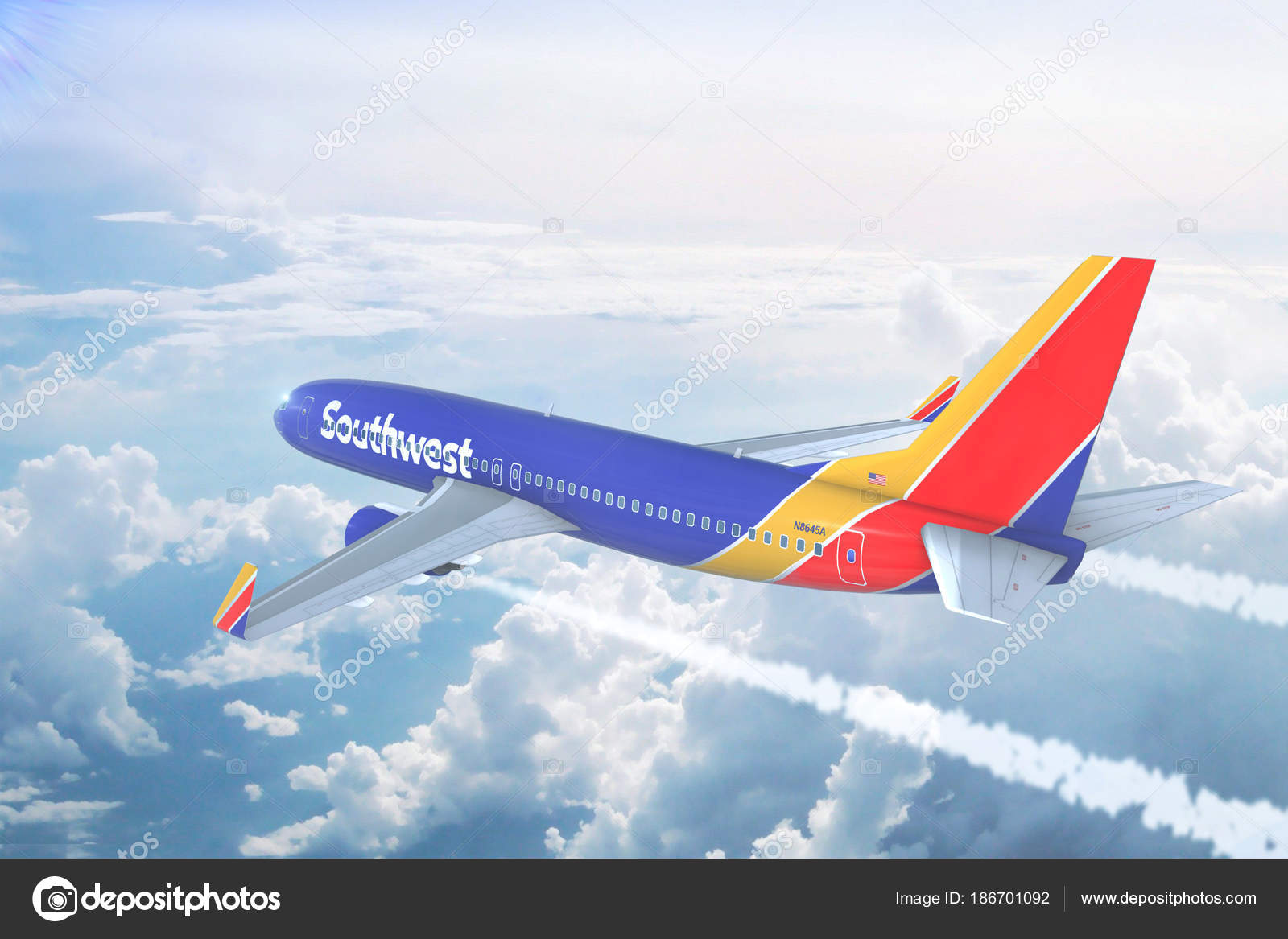 Aerial View Southwest Airlines Boeing 737 – Stock Editorial Photo ...
