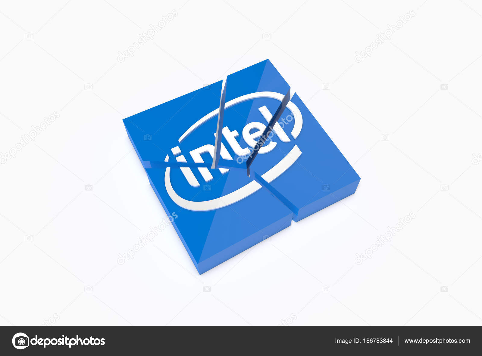 Broken Plate Intel Logo Brand Reputation Concept – Stock Editorial ...