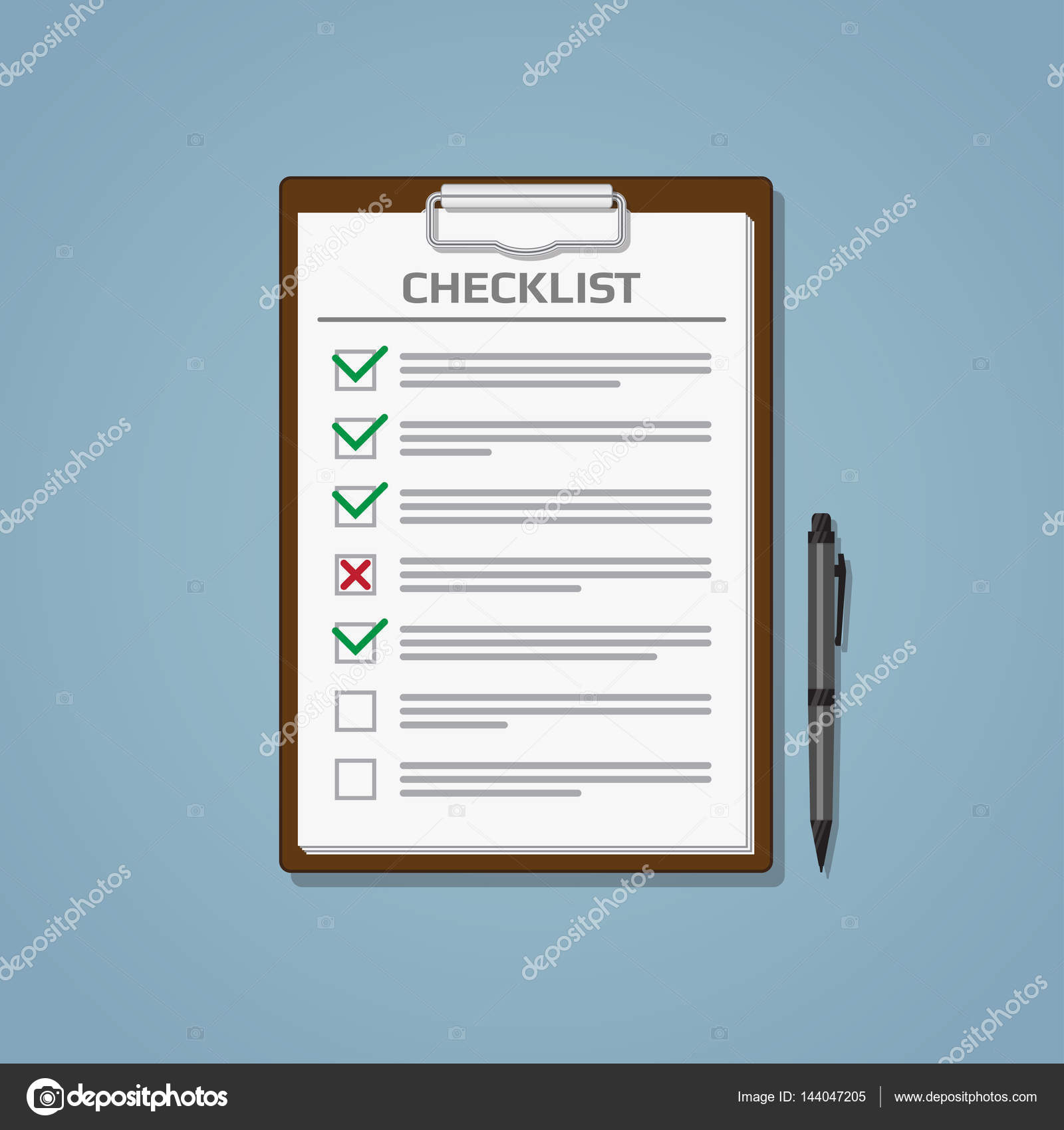 Checklist in notepad Stock Vector Image by ©ikonstudios #144047205