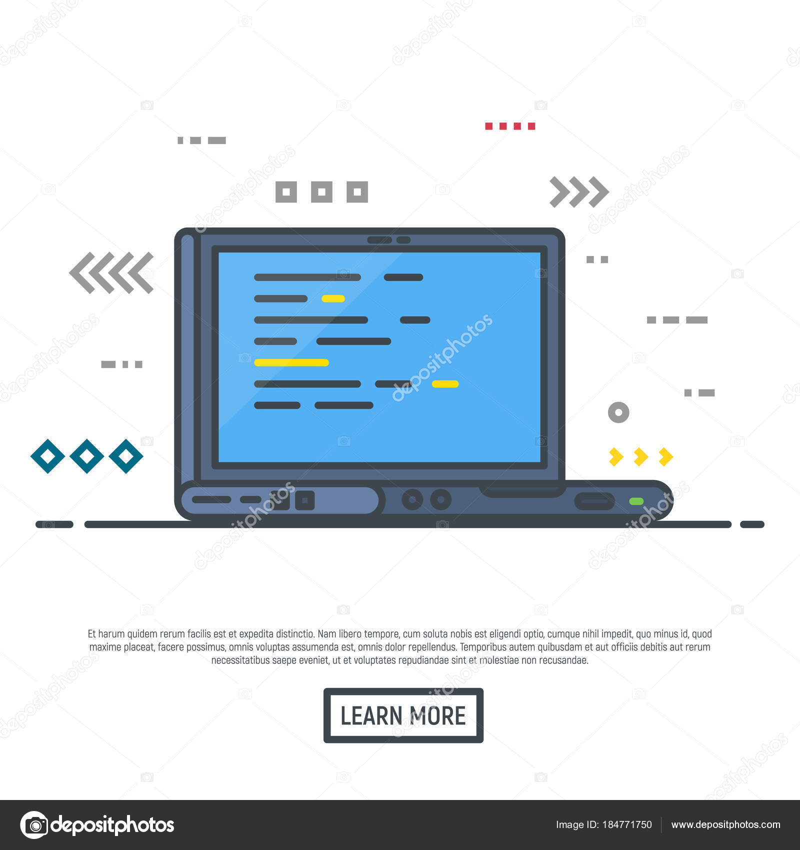 Laptop with programming Stock Vector Image by ©ikonstudios #184771750