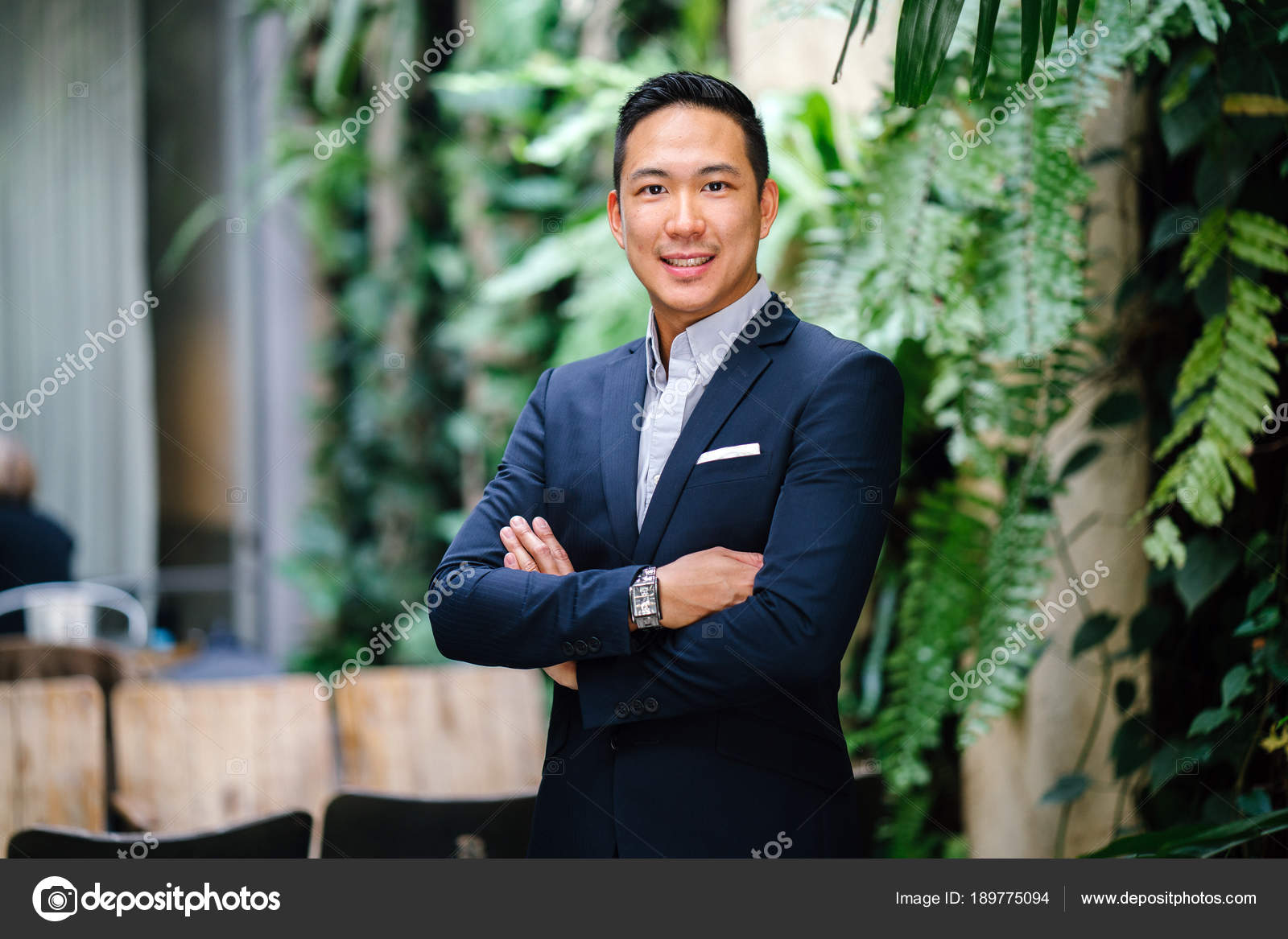 Portrait Handsome Young Smart Chinese Asian Man Suit Smiling Standing ...