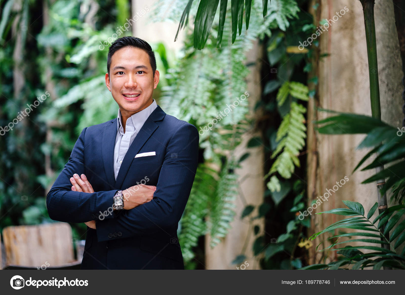 Portrait Handsome Young Smart Chinese Asian Man Suit Smiling Standing ...