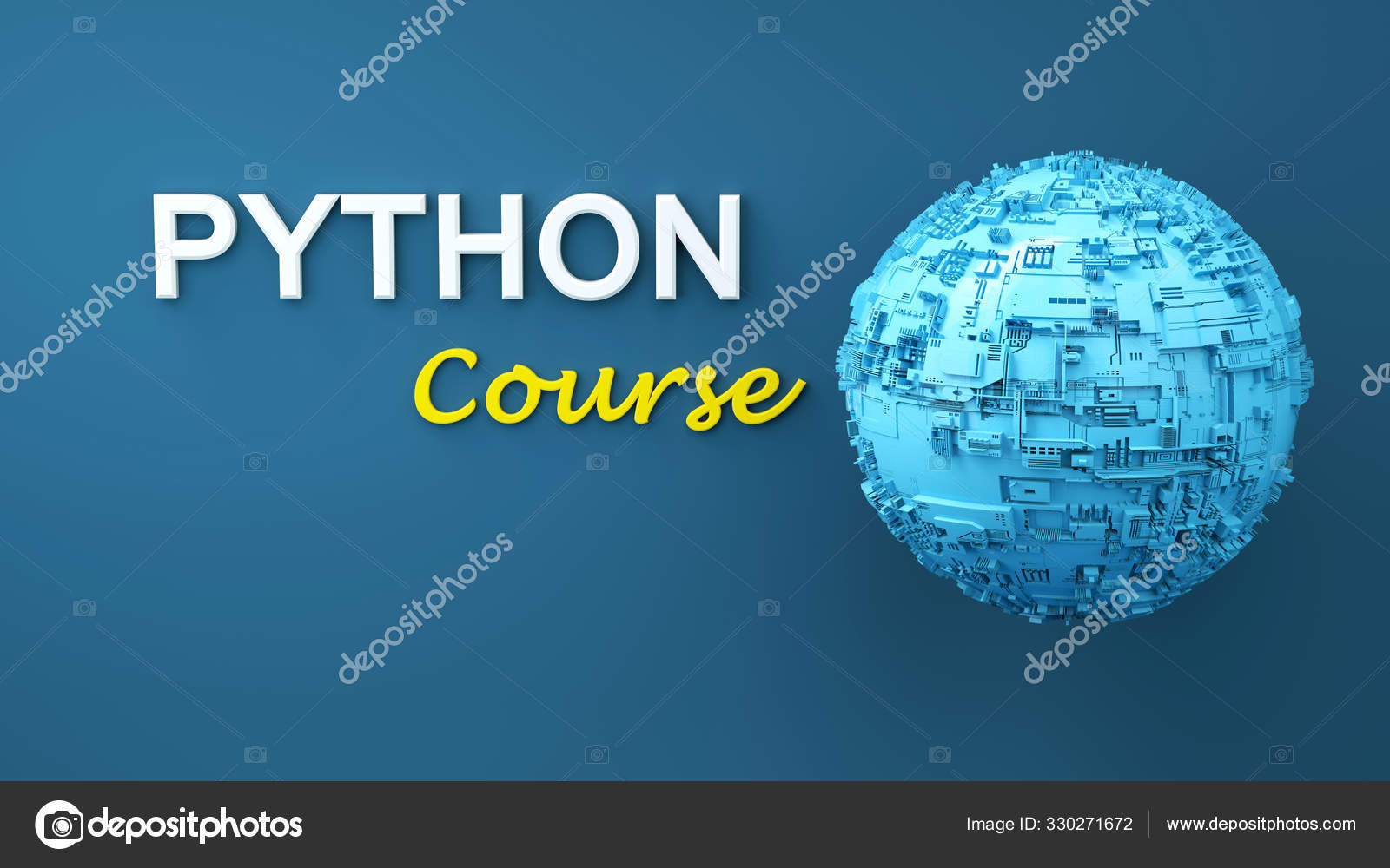 Python curso 3d ilustración. Concepto de aprendizaje en línea del ...