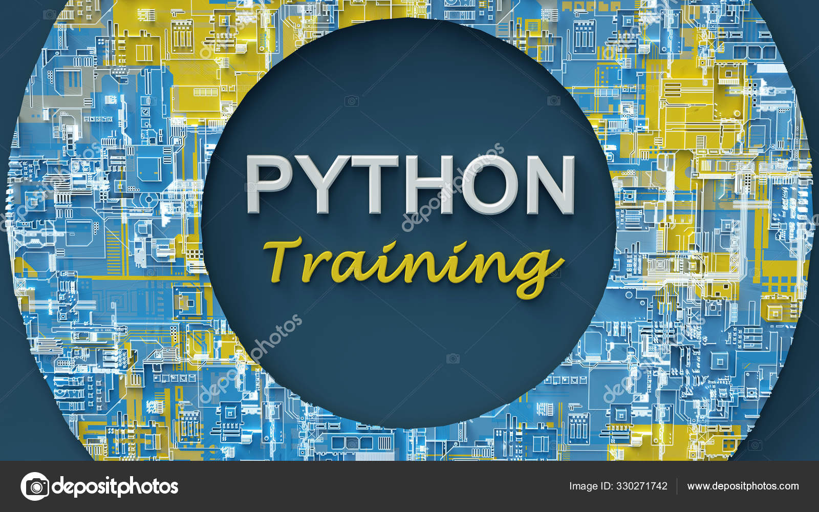 3d Rendering Of Advertising Banner For Python Training Concept Of Python Programming Language