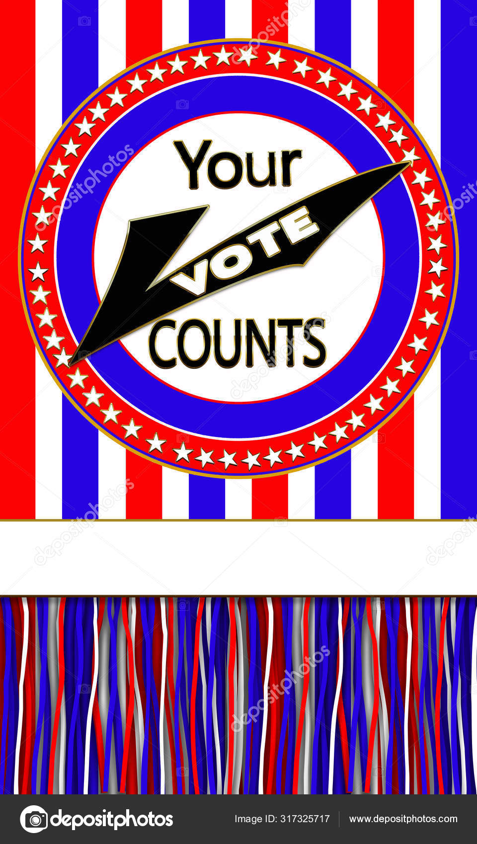 Usa Patriotic Campaign Reminder Everyone's Vote Counts Red White Blue ...