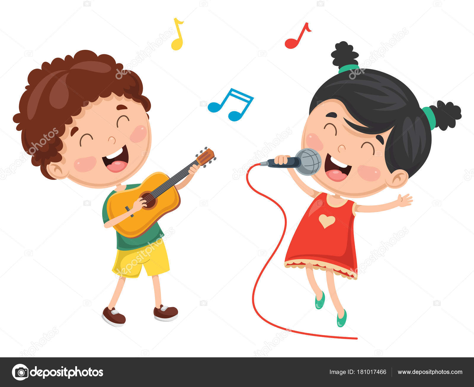 Boy And Girl Singing Clipart