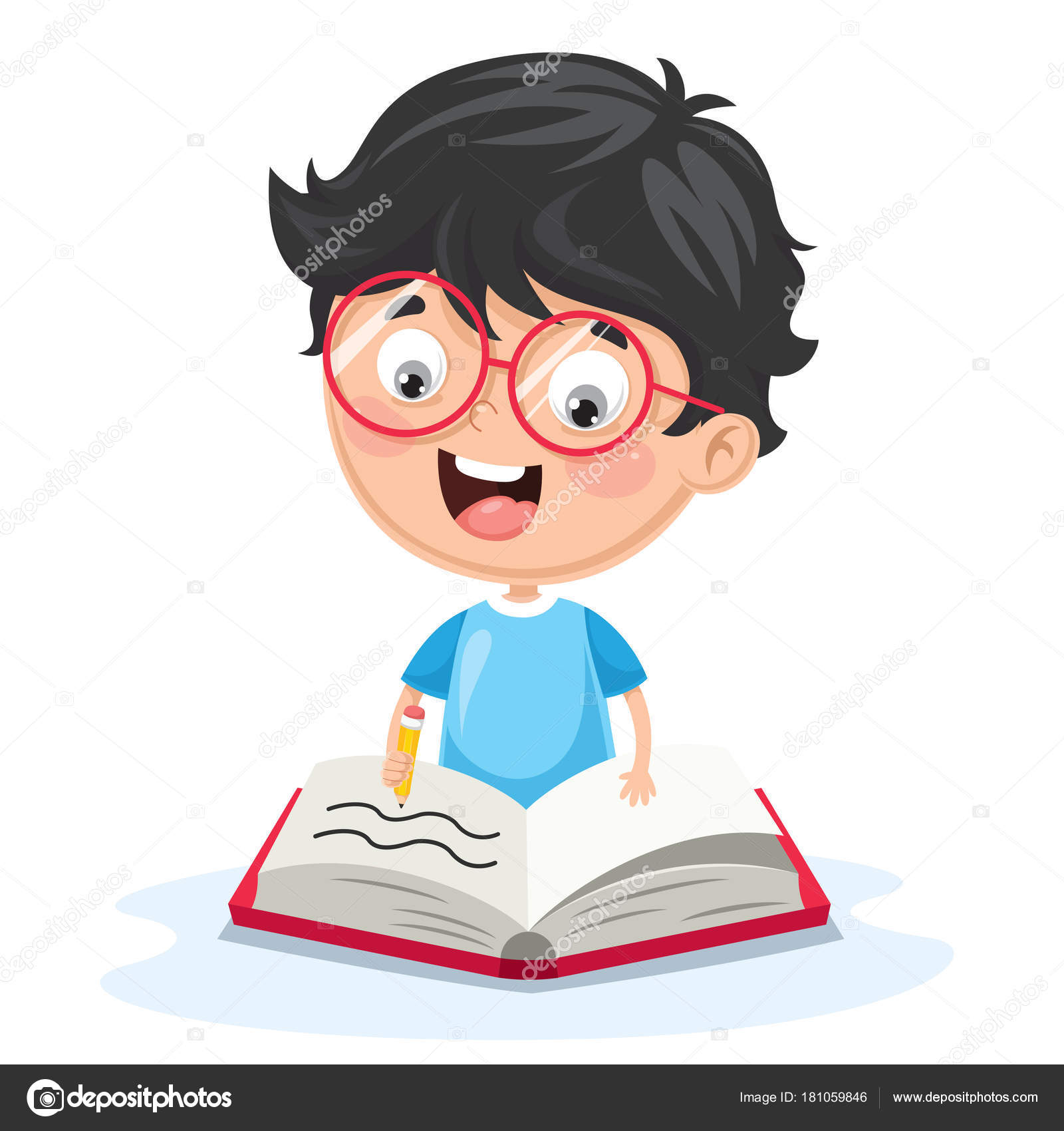 Intelligent Boy Cartoon