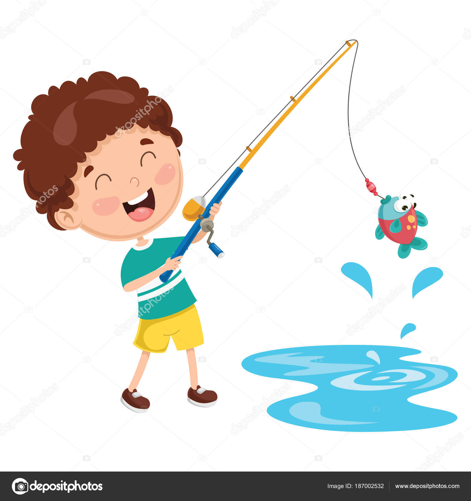 Vector Illustration Kid Fishing Stock Vector Image by ©yusufdemirci ...