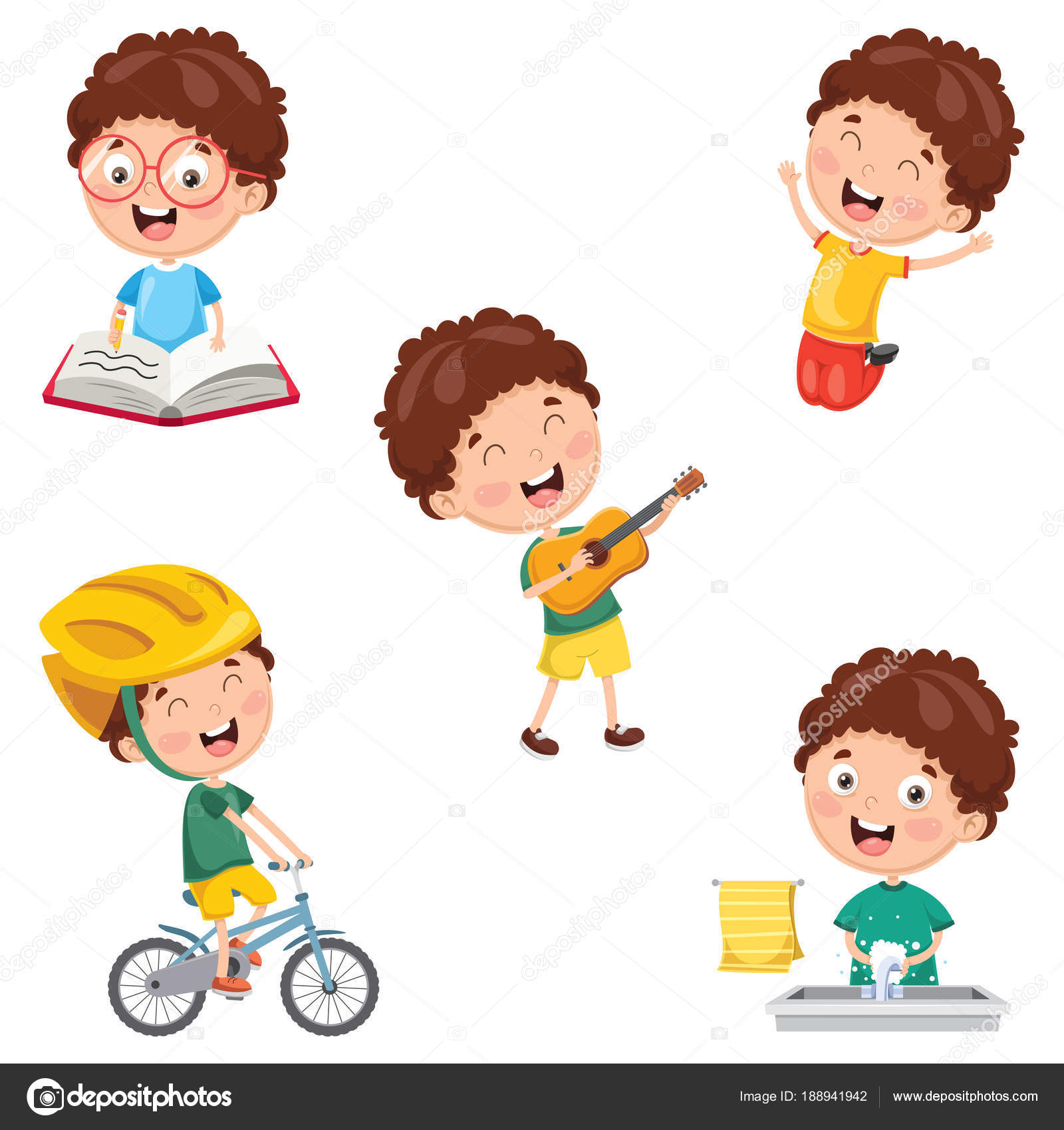 Vector Illustration Kids Daily Routine Activities Stock Vector Image by ... Vector Illustration Kids Daily Routine Activities Stock Vector Image by ...