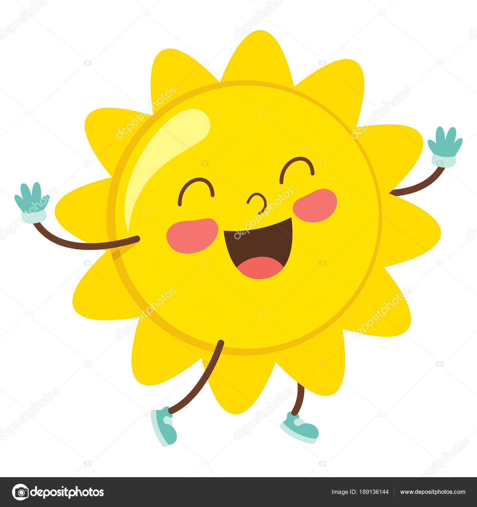 Vector Ilustración Dibujos Animados Sol Vector de stock #189136144 de ...