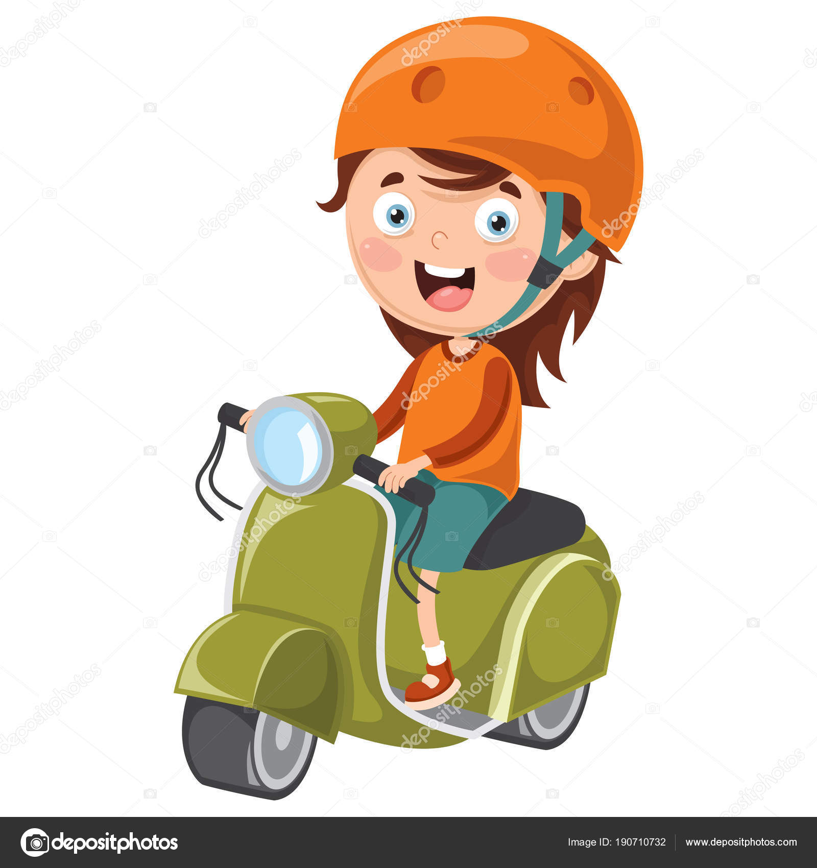 Ride A Motorbike Cartoon