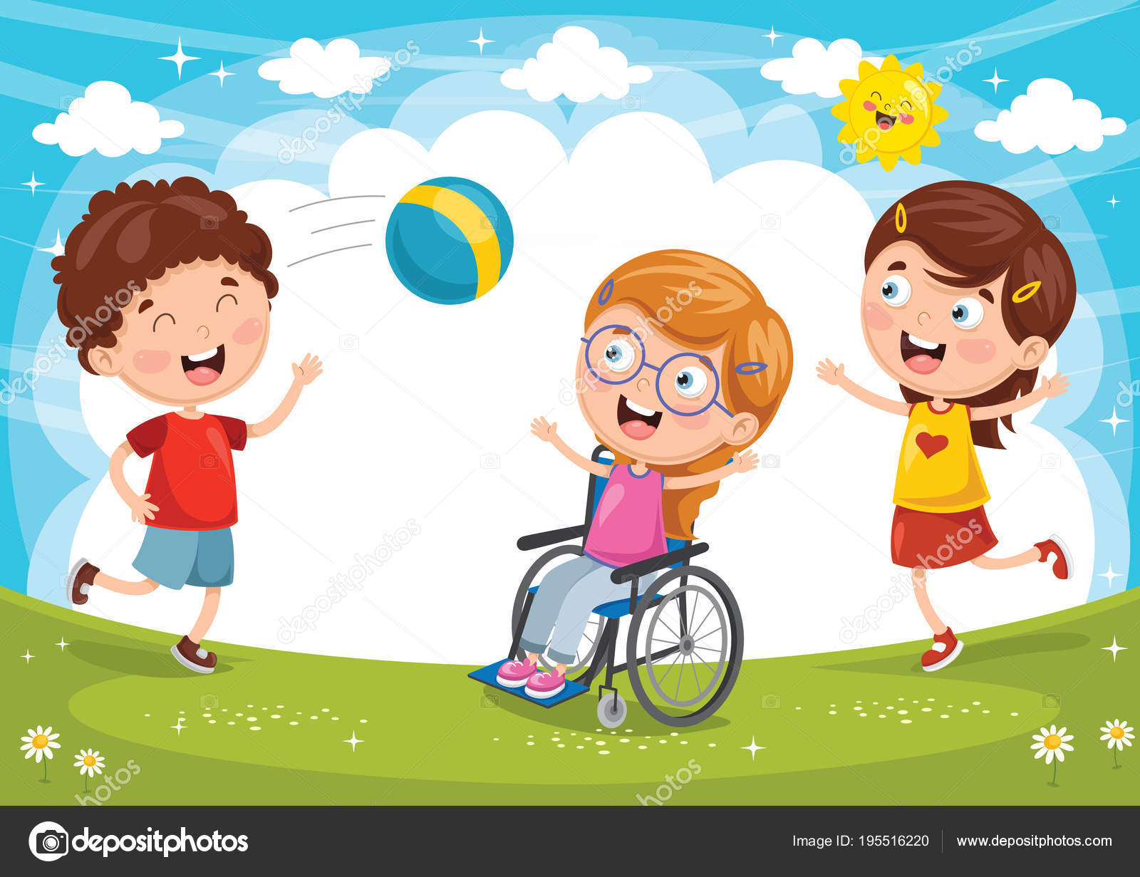 Ilustración Vectorial Del Niño Discapacitado vector, gráfico vectorial ...