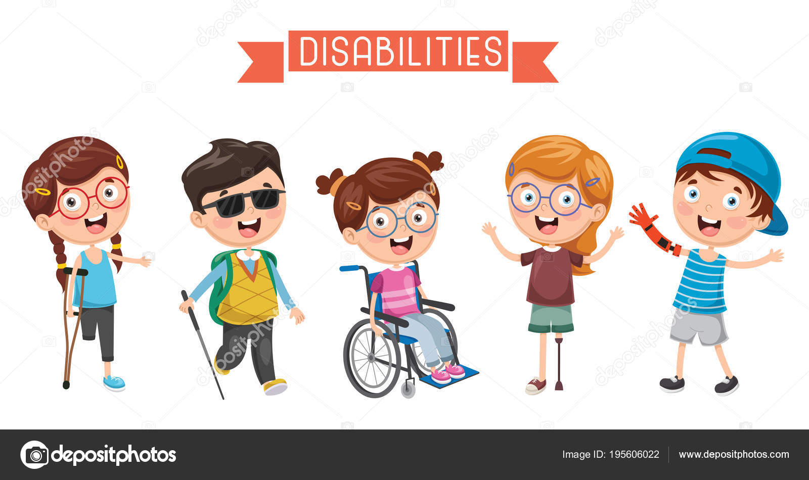 Ilustración Vectorial Discapacidades Vector de stock #195606022 de ...