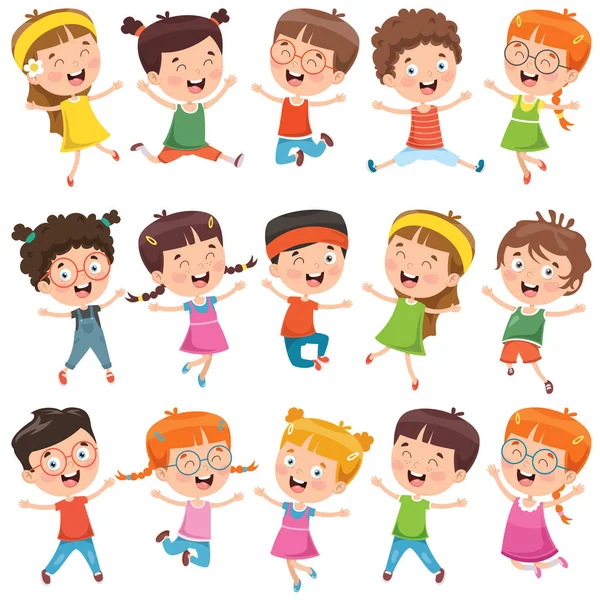 Cute children cartoon collection — Stock Vector © tigatelu #35063997