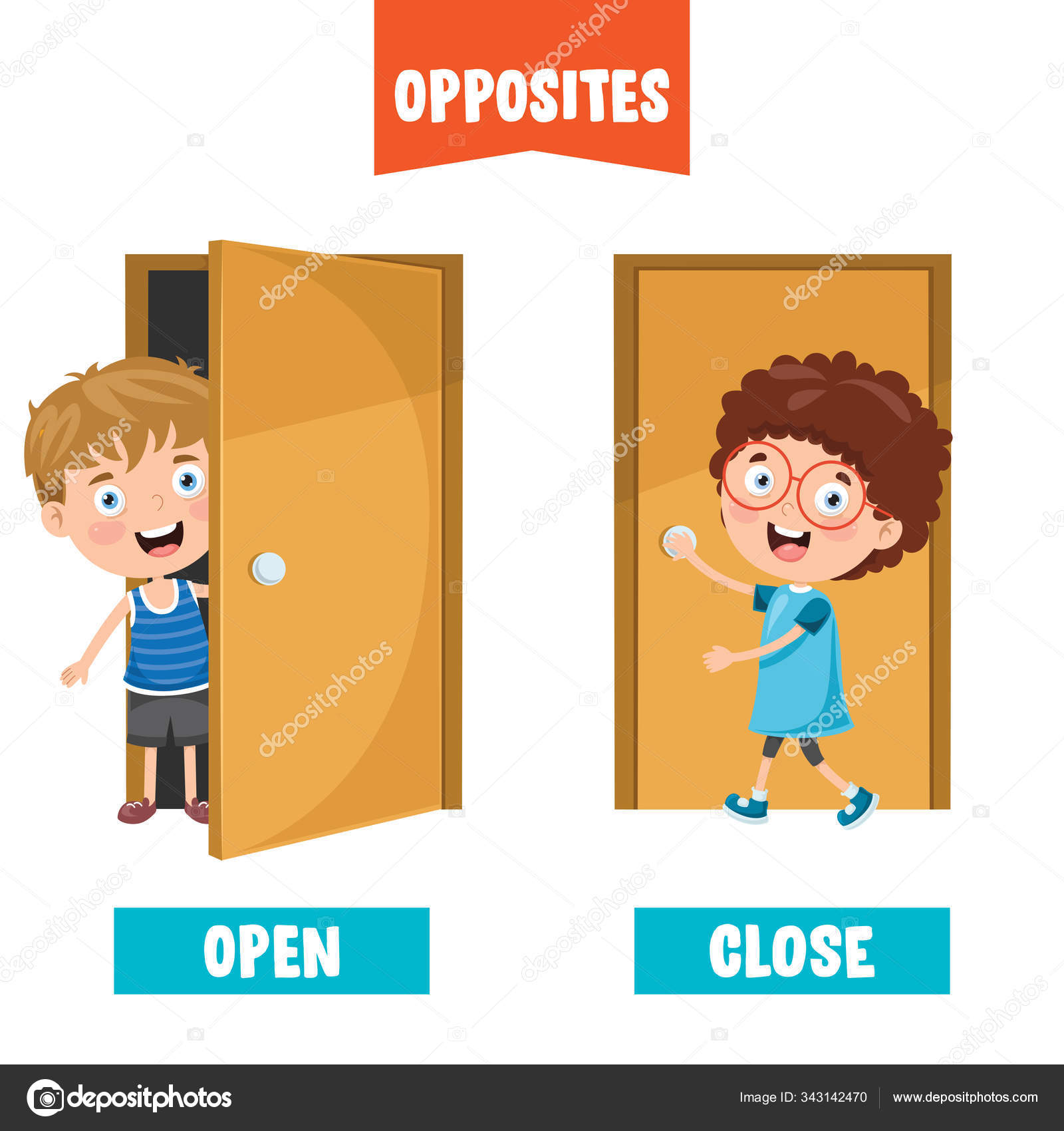 Entrar, Dibujos Animados, Salida., Cerrar, Imágenes Prediseñadas Imagen ...