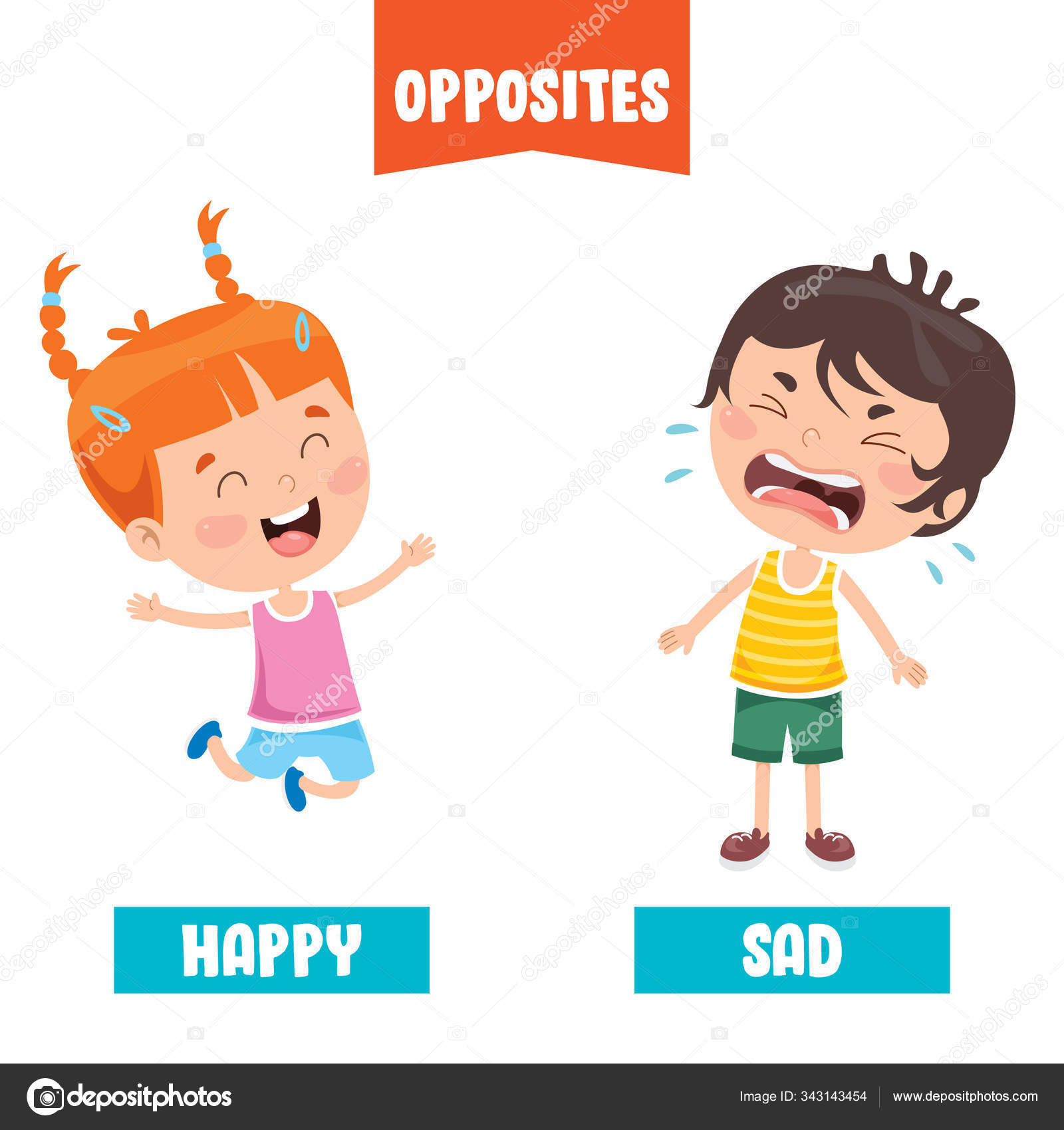 Adjectives Cartoon Drawings Stock Vector Image by ©yusufdemirci #343143454