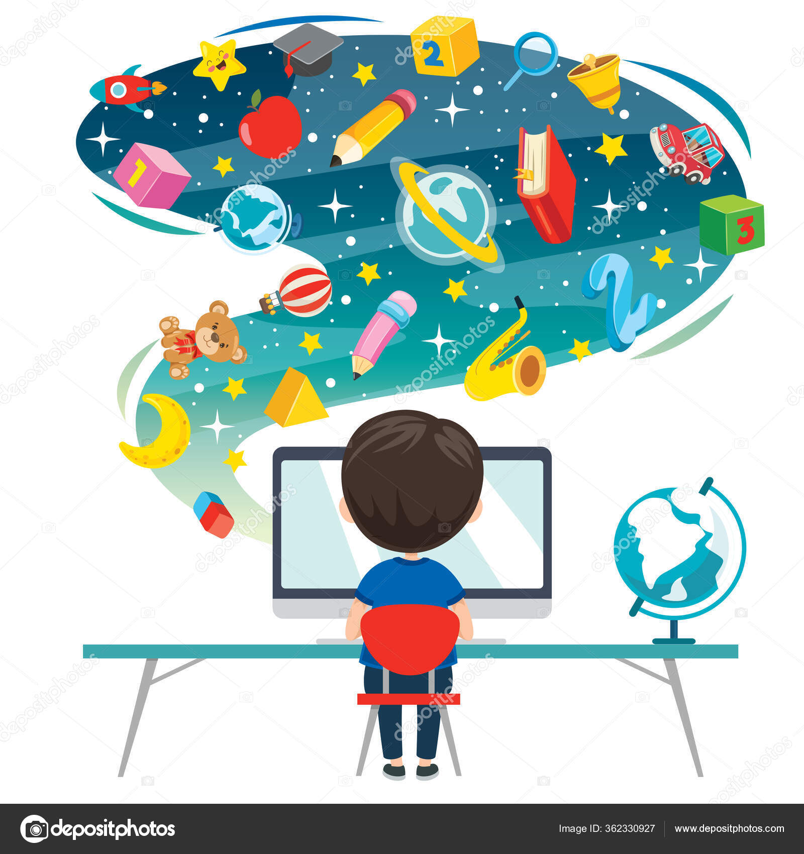 Student Using Technology Clipart