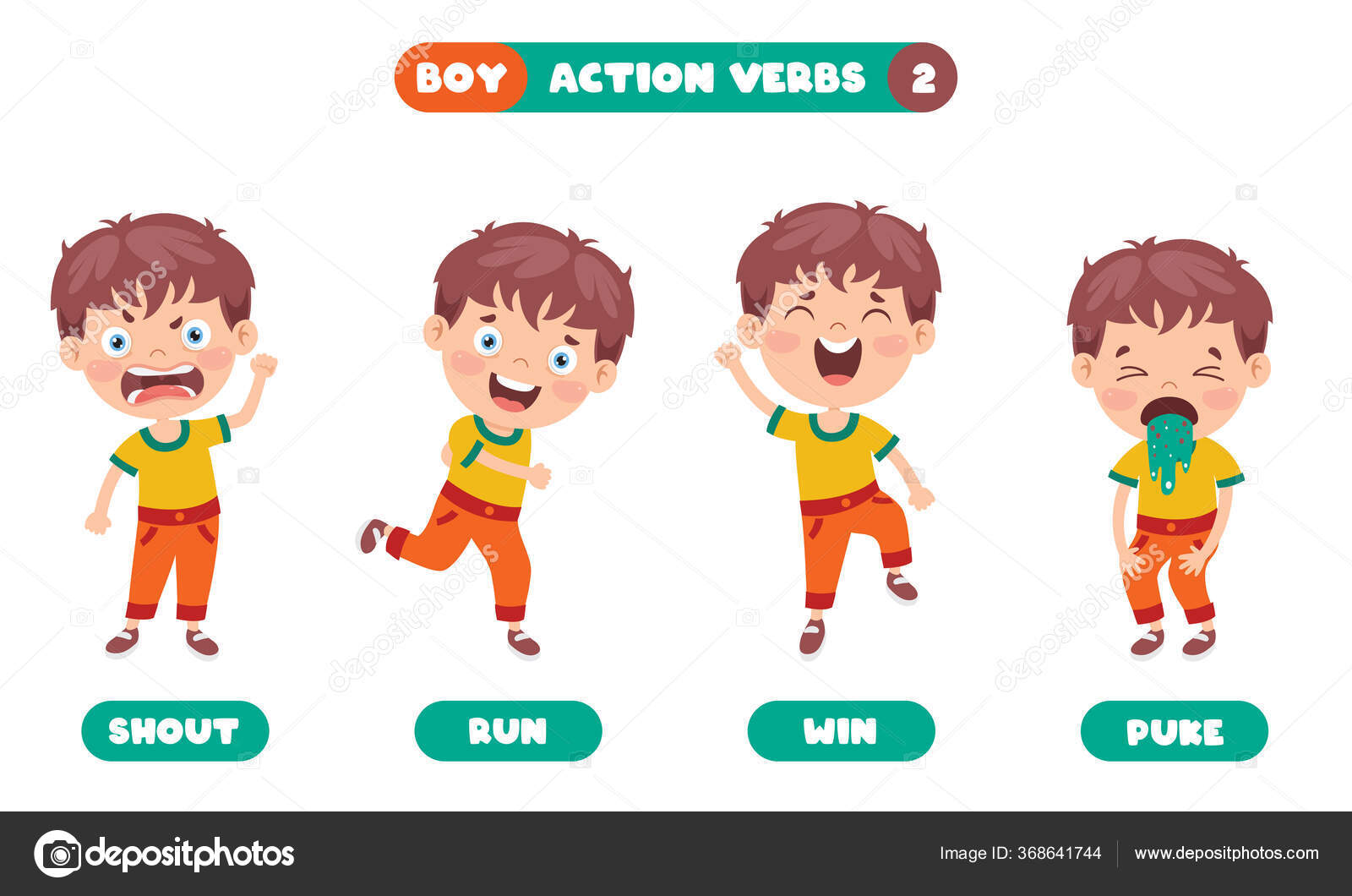 Verbos Acción Para Niños Educación Vector de stock por ©yusufdemirci ...
