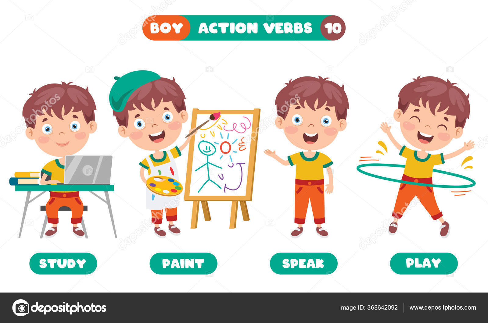 Action Words Clipart