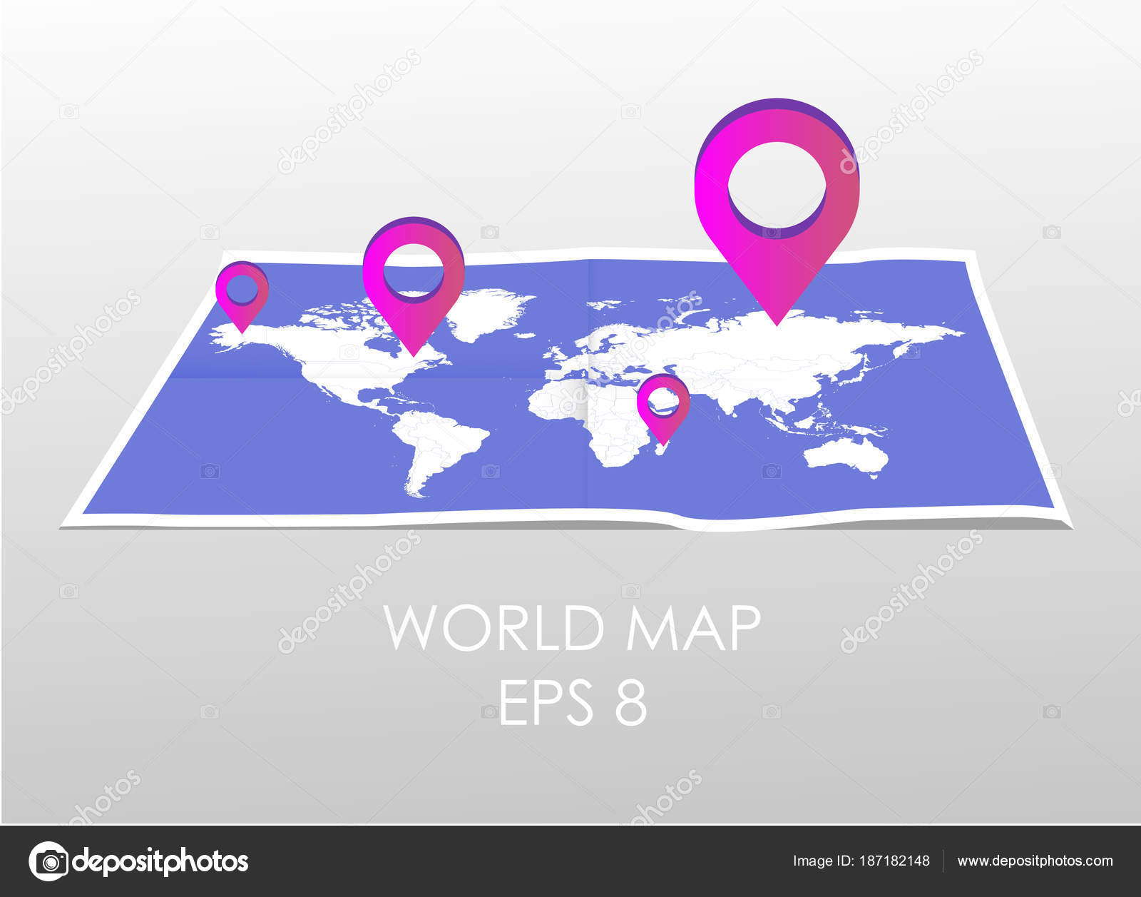 Vector Map World Map Navigation Icons Vector Illustration Stock Vector ...