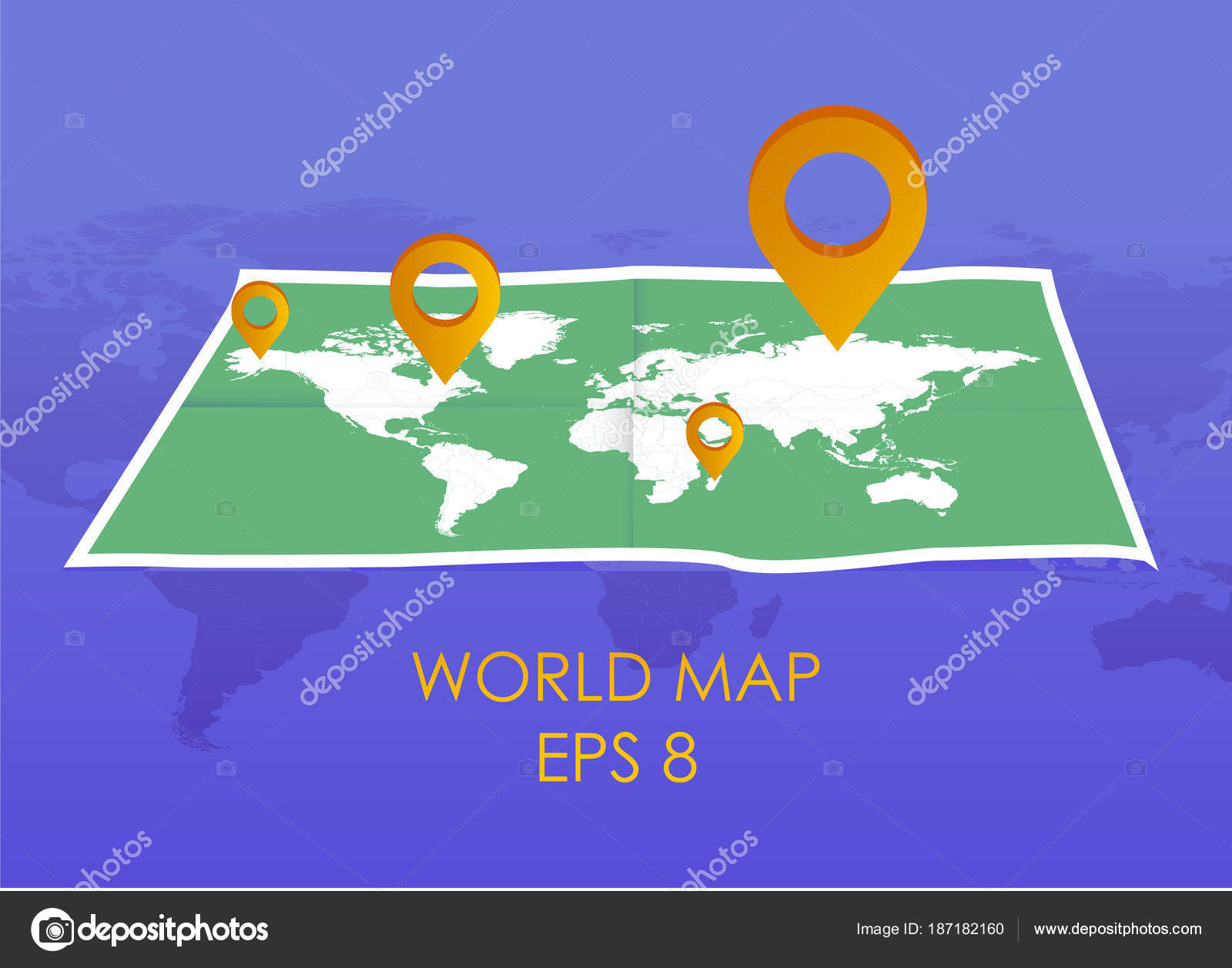 Vector Map World Map Navigation Icons Vector Illustration Stock Vector ...