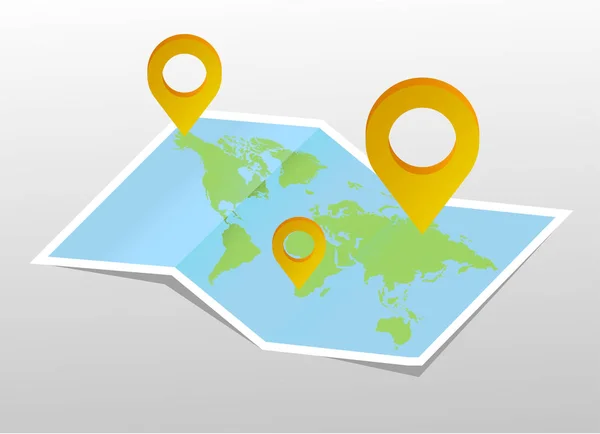 Vector Map World Map Navigation Icons Vector Illustration Stock Vector ...