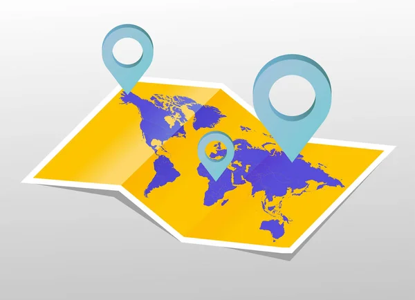 Vector Map World Map Navigation Icons Vector Illustration Stock Vector Image by ©BigunKsu #187181968