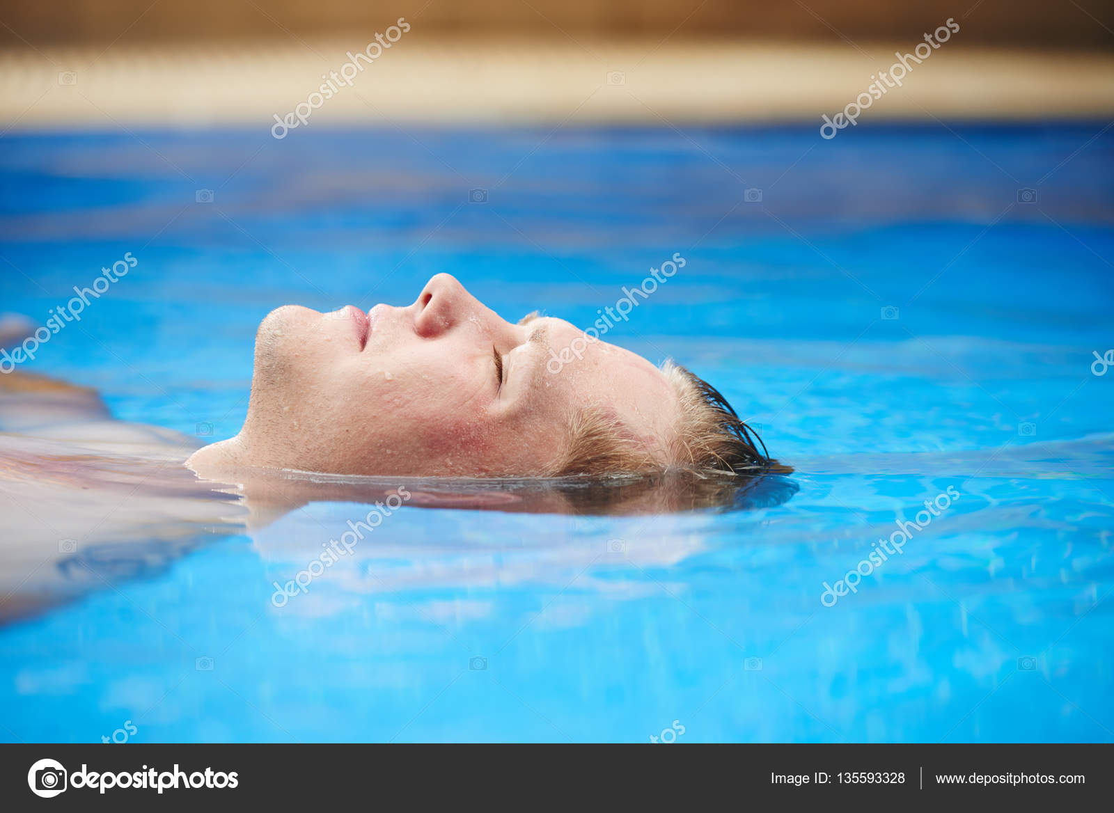 Person Floating In Water Face