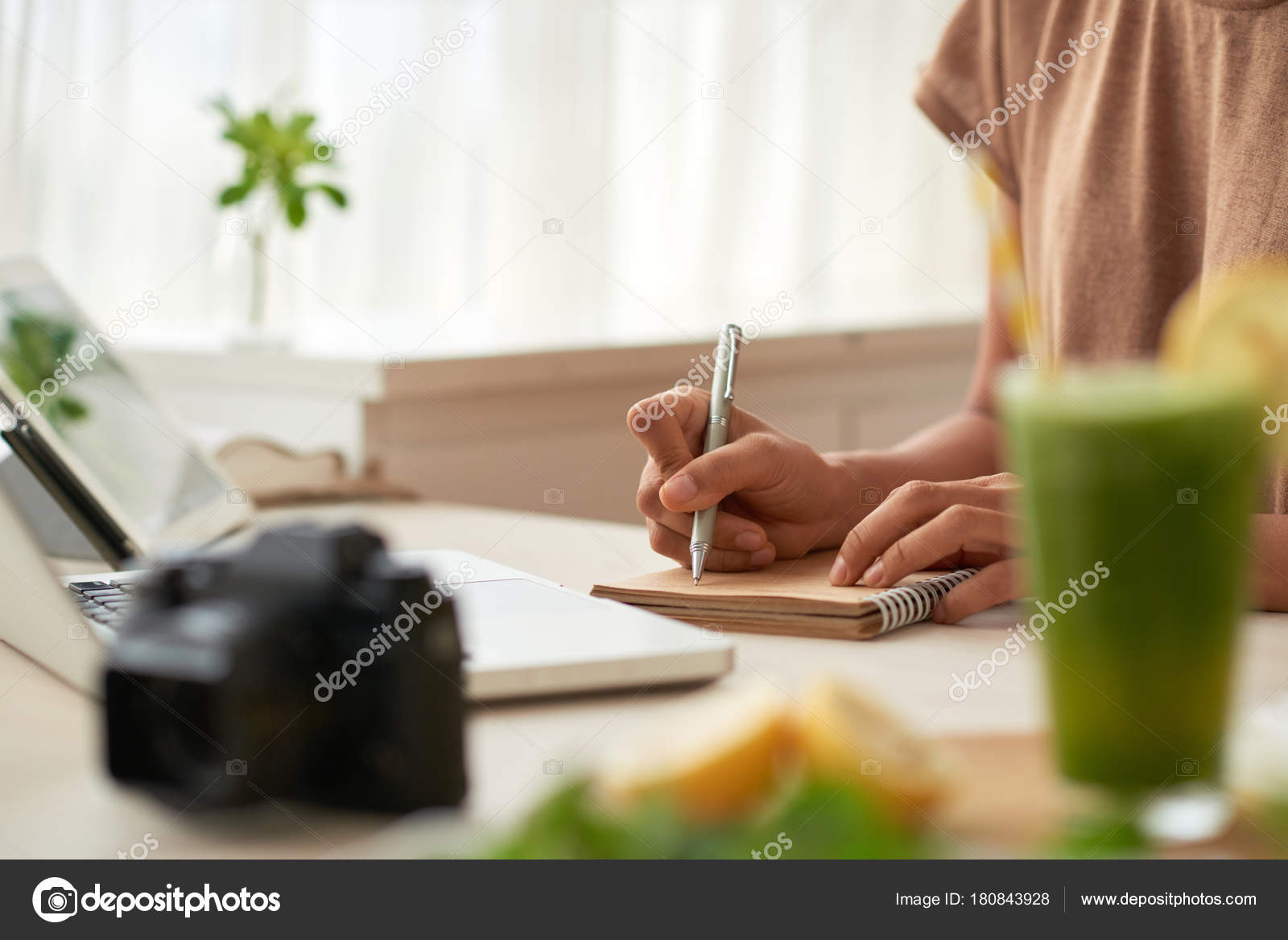 Partial View Woman Making Plans Next Blog — Stock Photo © DragonImages ...