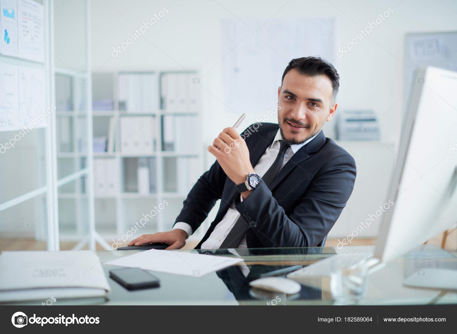 Successful Businessman In Office