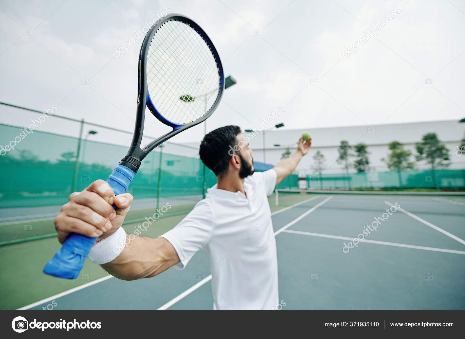 Tennis Racket Hitting Ball