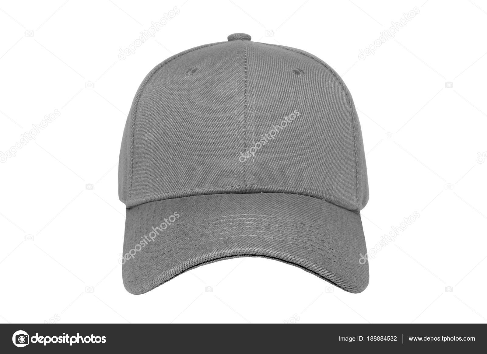 Baseball Cap Color Grey Close Front View White Background Stock Photo ...