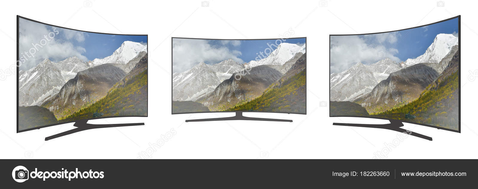 4k monitor UHD curved TV isolated on white — Stock Photo © kampee_p ...