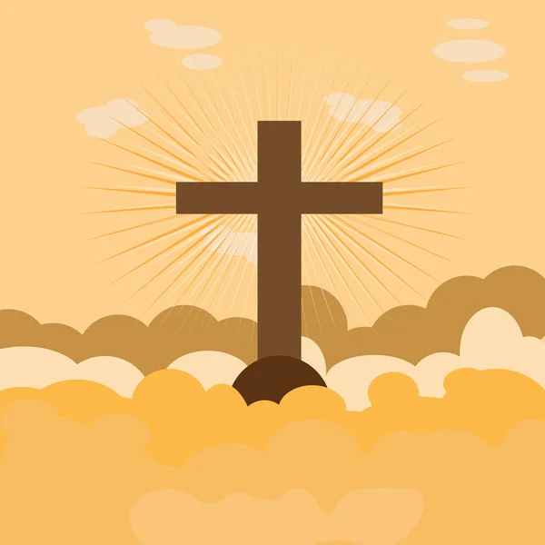 Wooden Holy Cross with Fabric and INRI sign, Vector Illustration ...