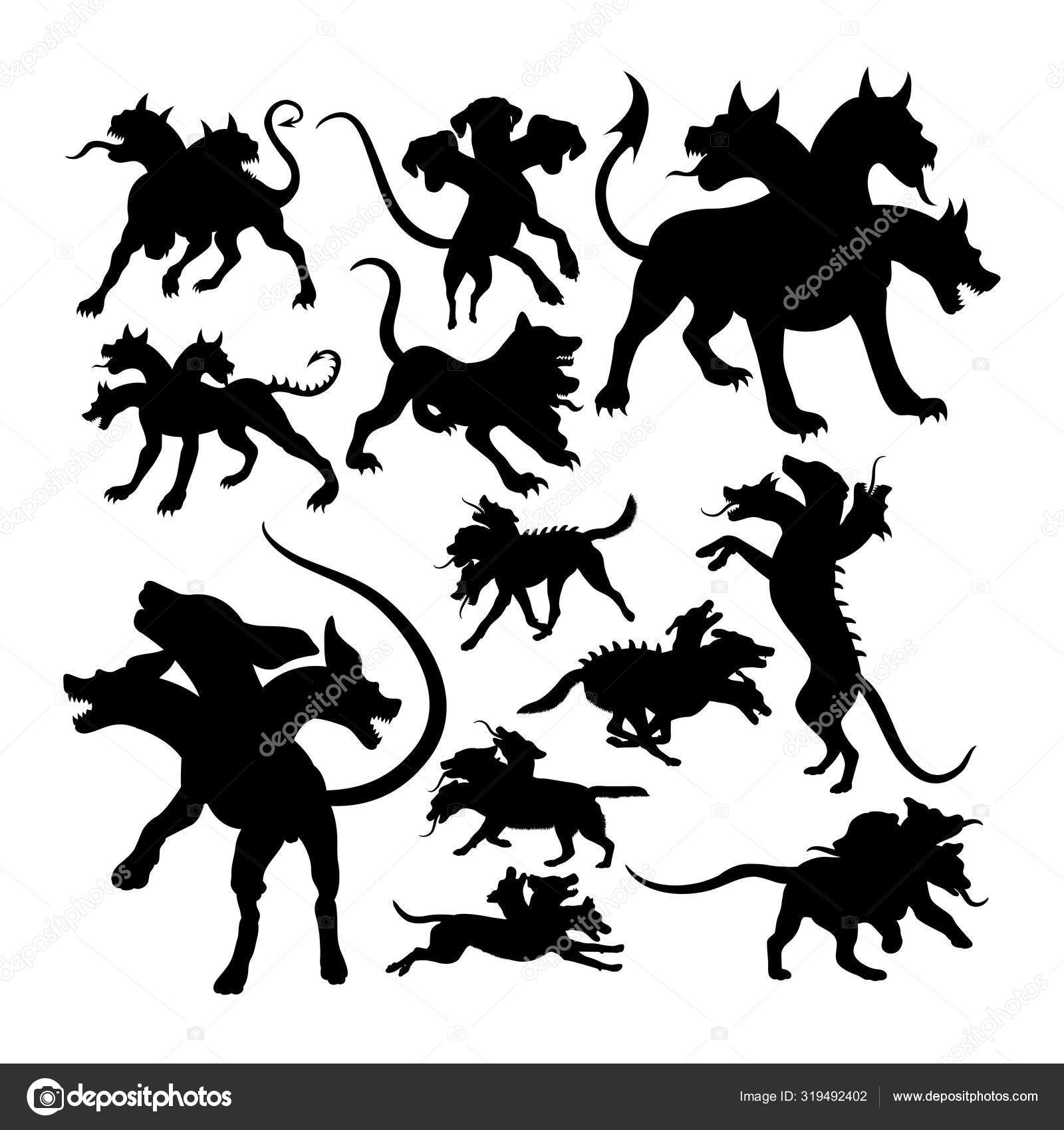 Cerberus Ancient Creature Mythology Silhouettes Good Use Symbol Logo ...