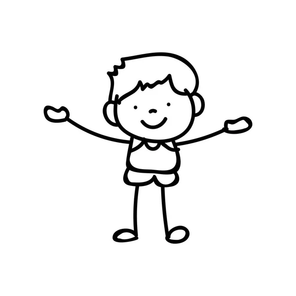 Hand drawing abstract happy cute boys line art Stock Vector Image by ...