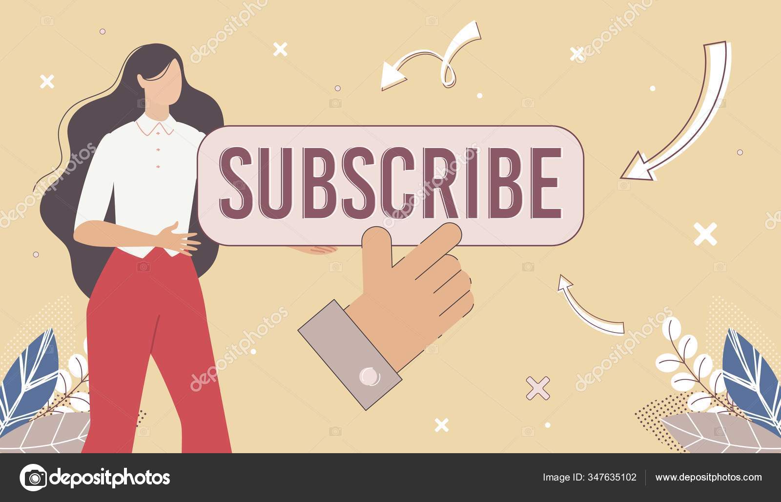 Blogger Webpage, Channel Subscribe Vector Banner Stock Vector by ...