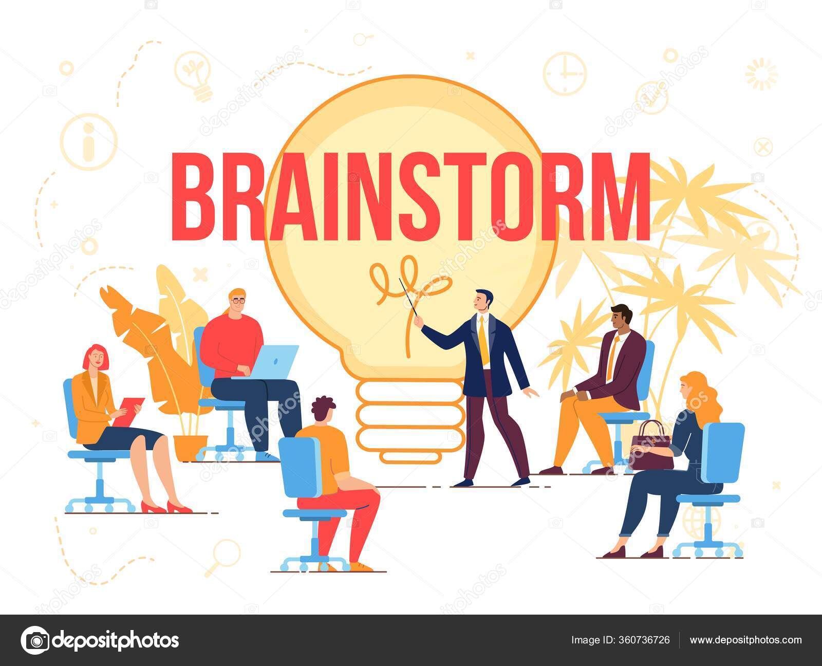 Brainstorm and Creation Idea Workflow Process Stock Vector Image by ...
