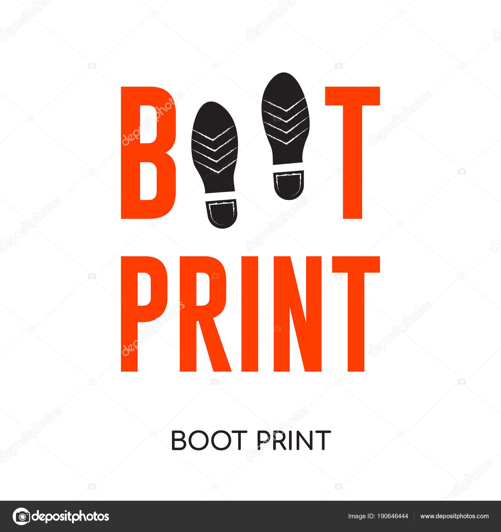 Boot print logo isolated on white background for your web, mobil Stock ...