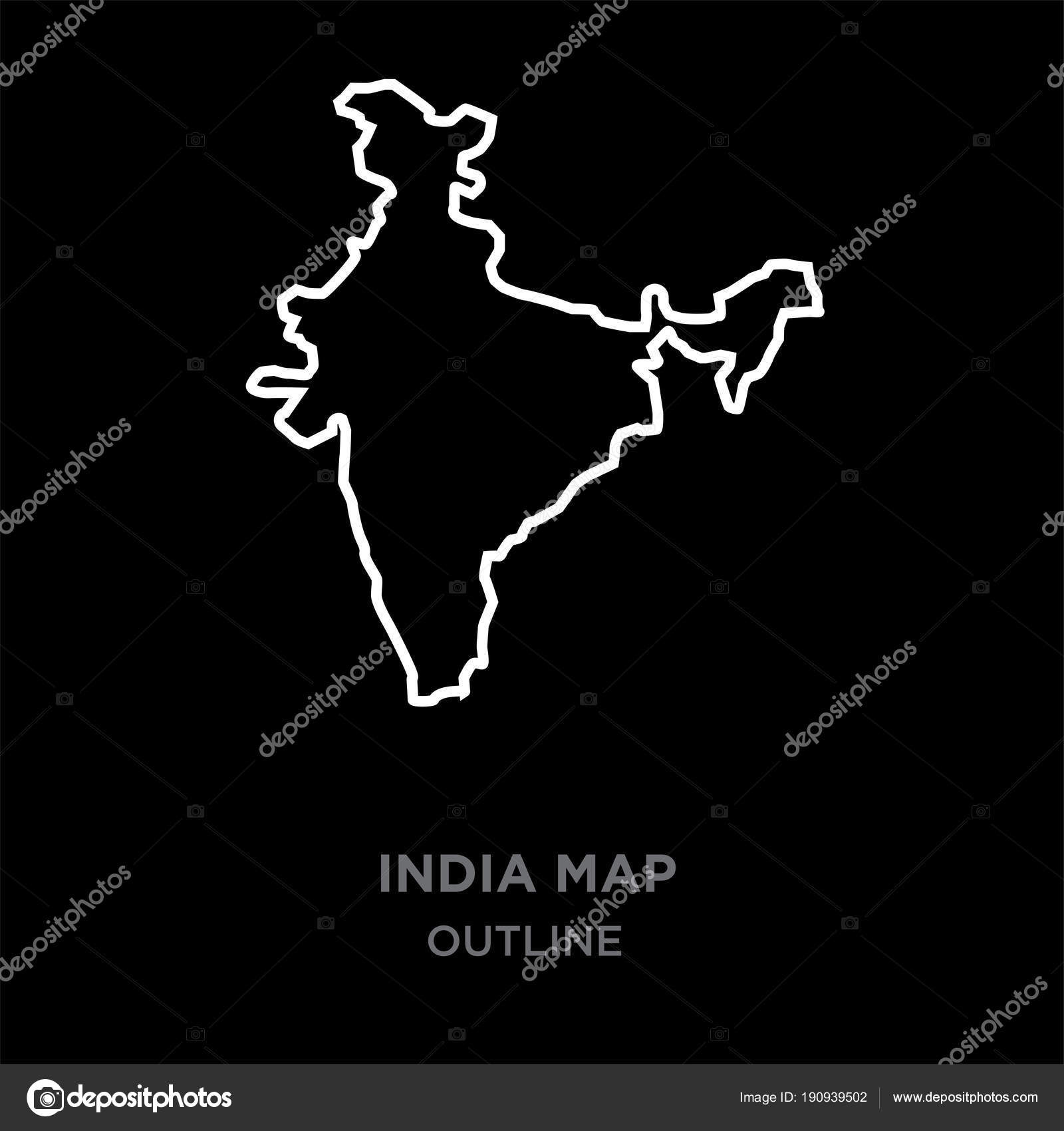 India Map Clipart Black And White Transparent PNG Of India Map Outline