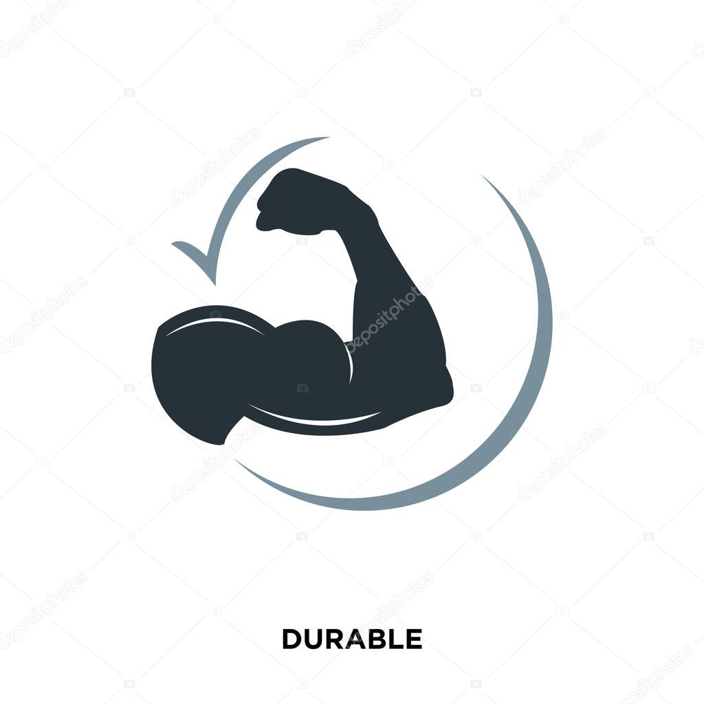 Durable icon on white background, in black, vector icon illustration ...