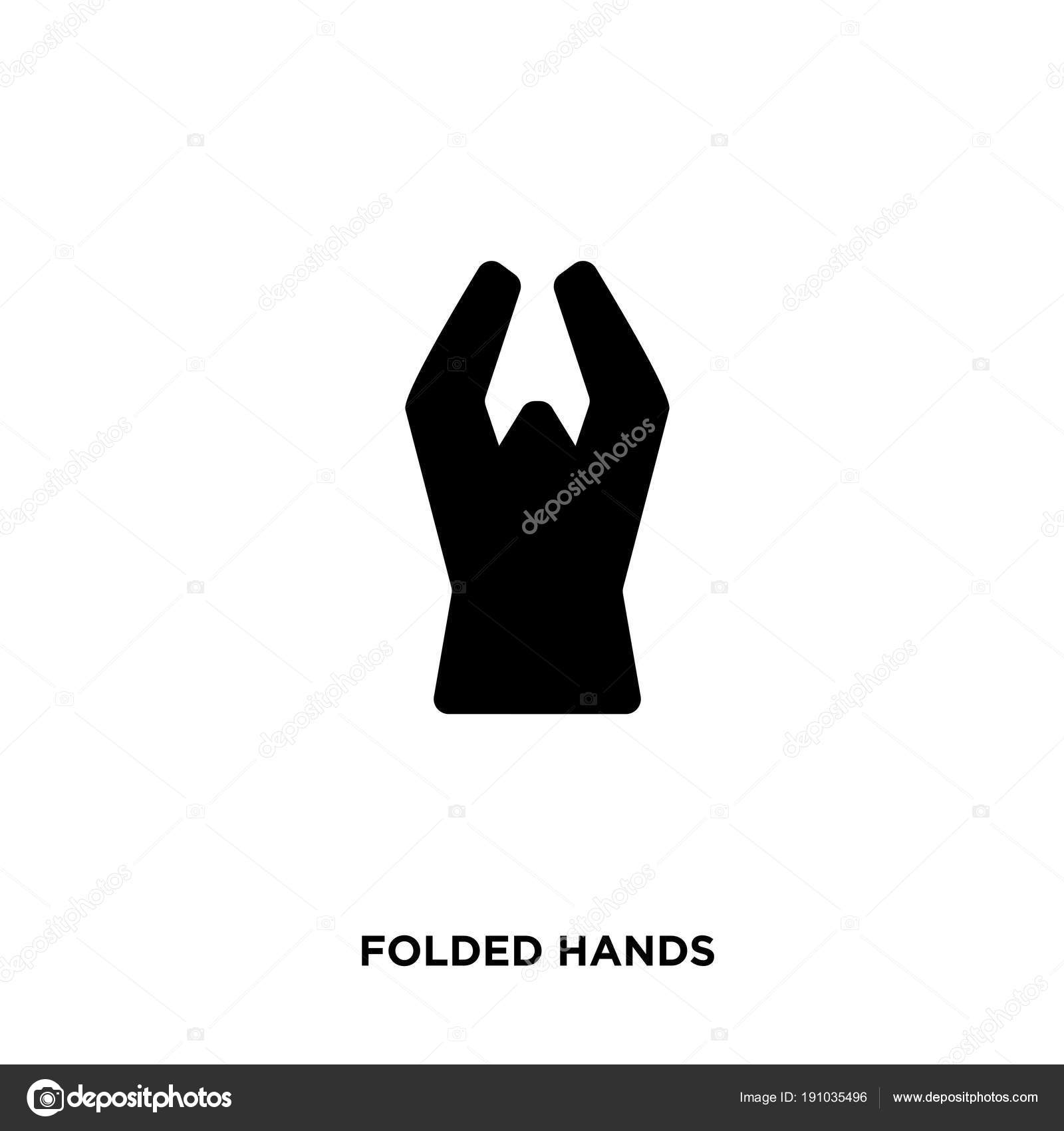 Folded hands icon isolated on white background for your web, mobile and ...