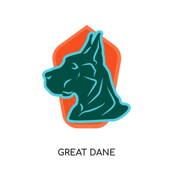 Great dane outline | Head Purebred Great Dane Outline Drawing Isolated ...