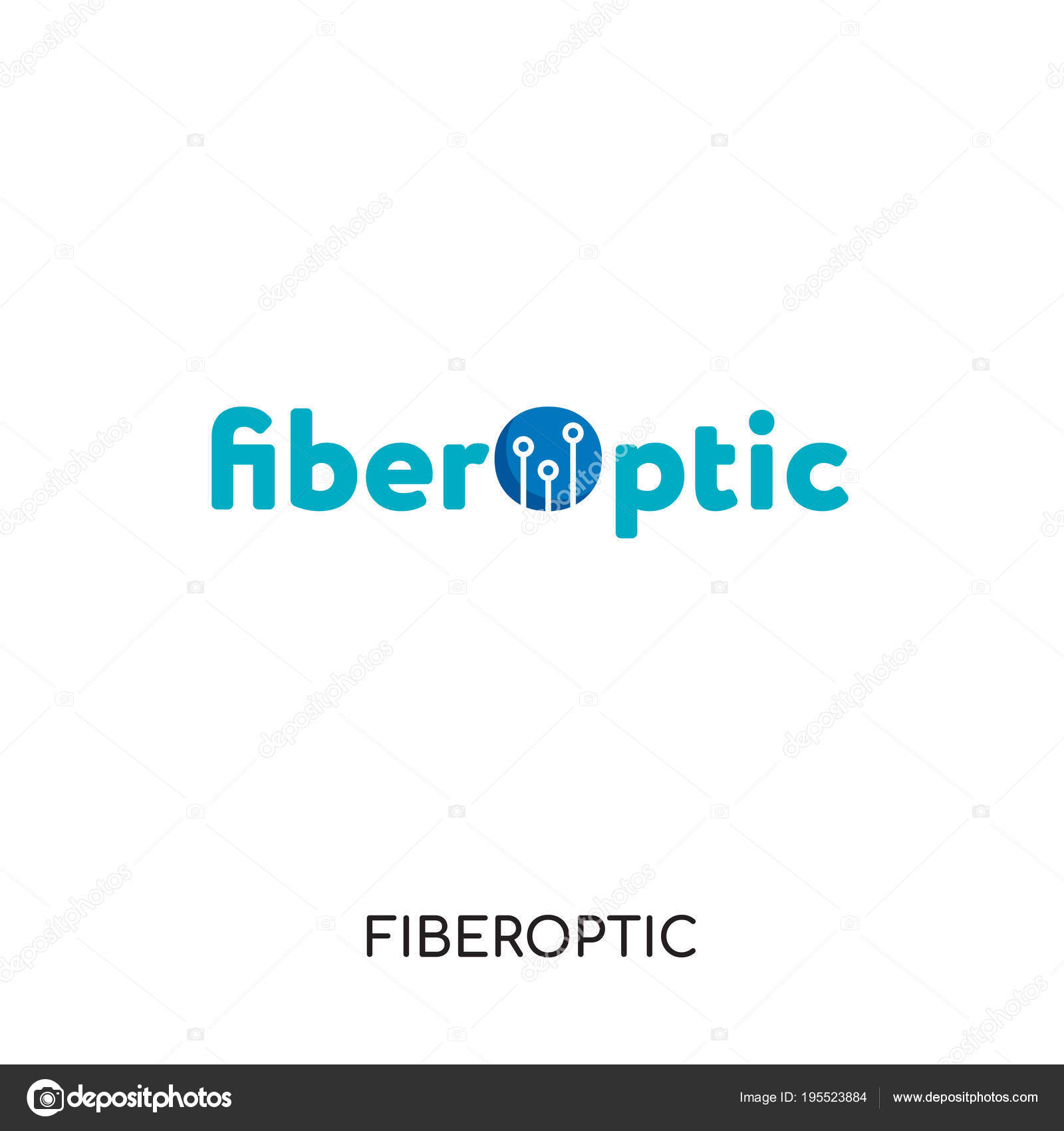 Fiber optic logo isolated on white background , colorful vector Stock ...