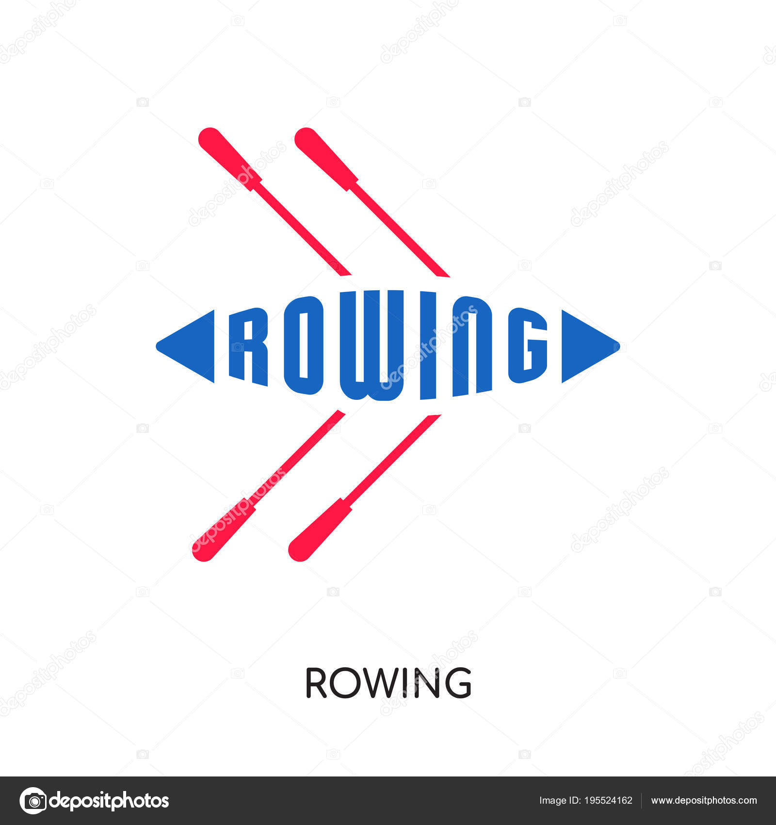 Rowing logo vector icon isolated on white background, colorful b Stock ...