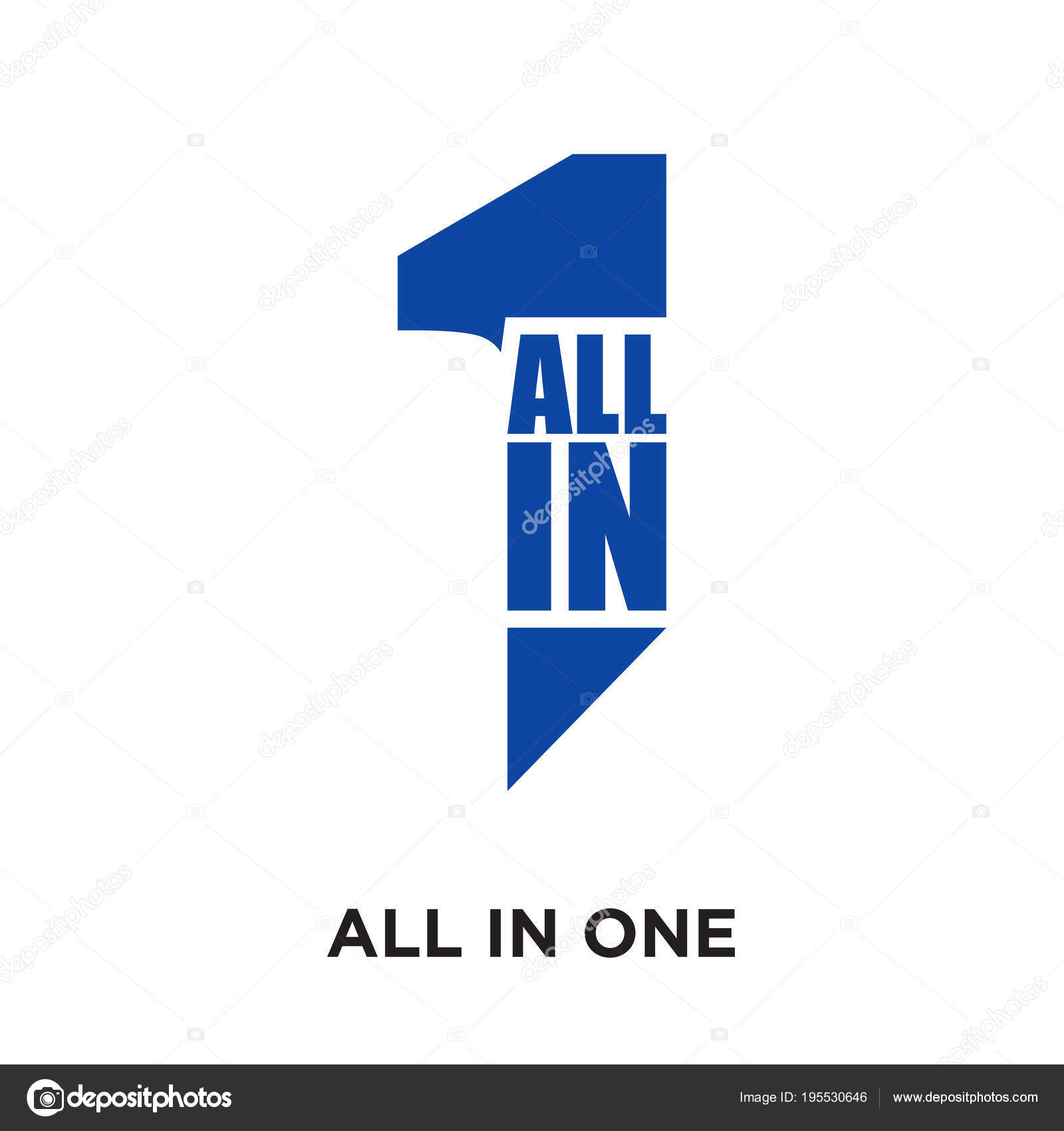 All in one logo isolated on white background , colorful vector i Stock ...