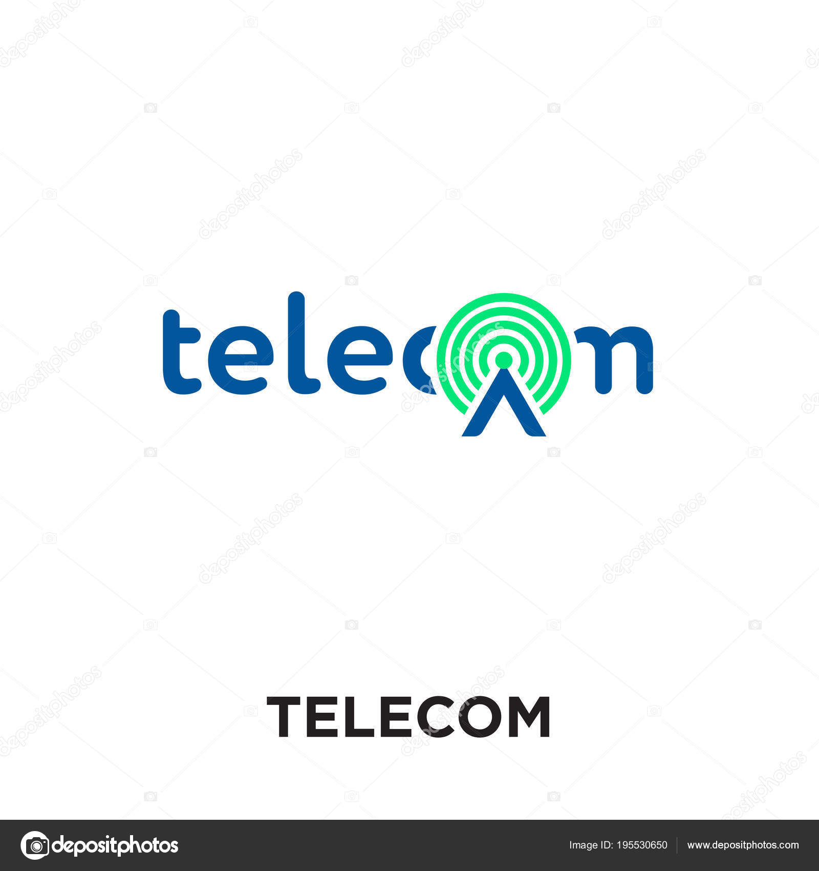 Logo telecom isolated on white background , colorful vector icon Stock ...